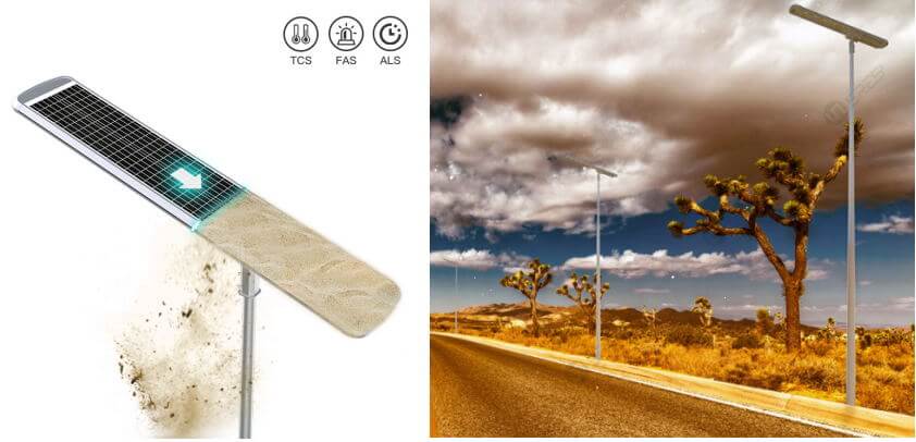 solar street light with automatic cleaning function - China manufacturer