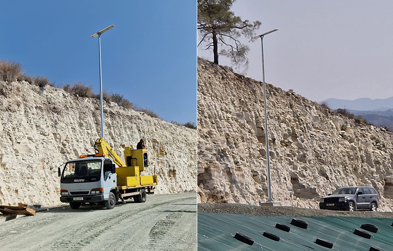 solar street lights application in new road - Sresky